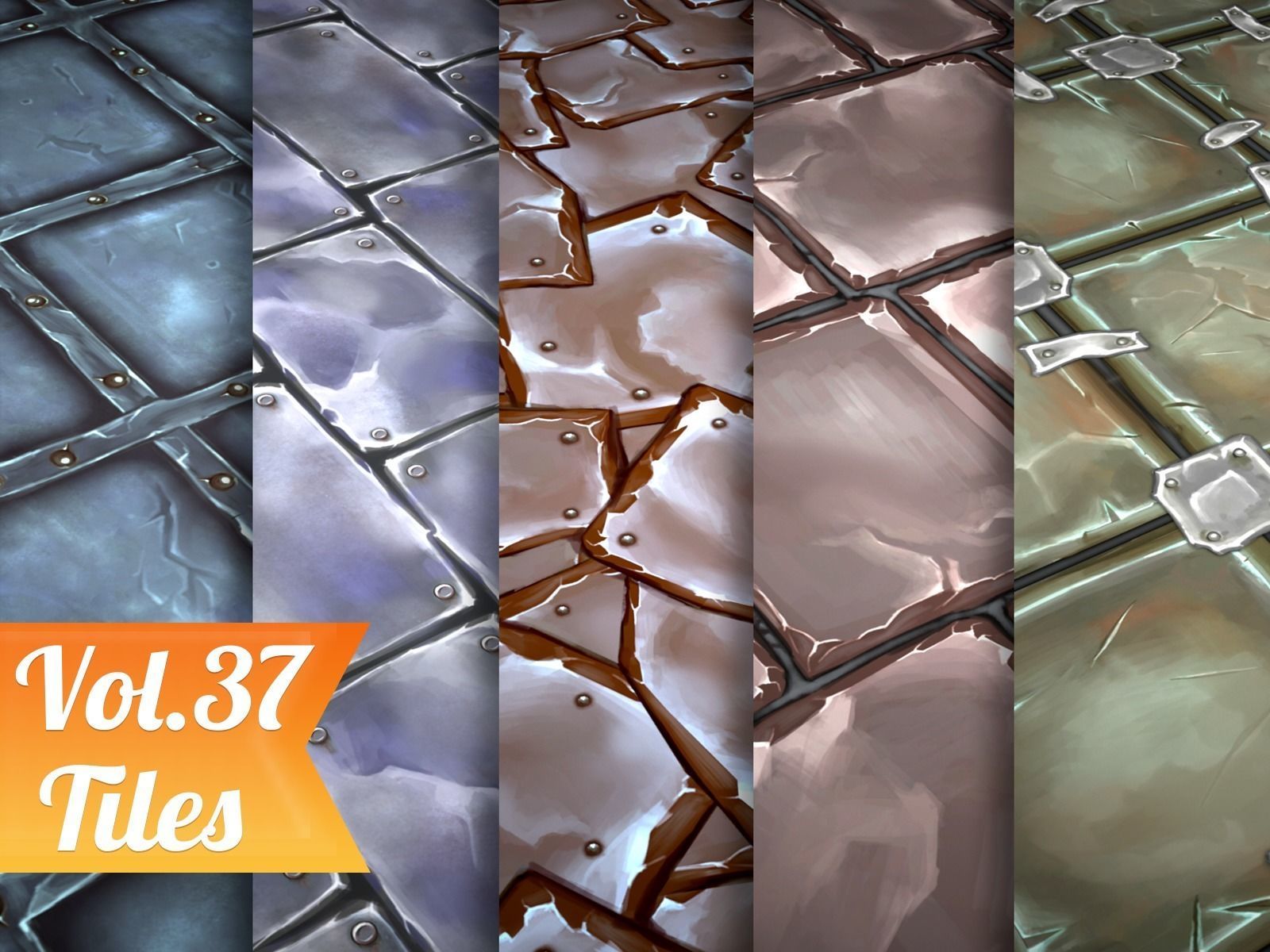 Texture Stylized Tiles Vol 37 - Hand Painted Textures VR / AR / low ...