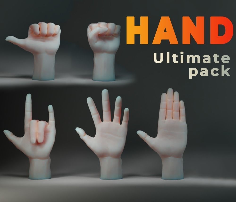 3D model Hand Studio Pack AR VR Compatible for Unreal Engine or Unity ...