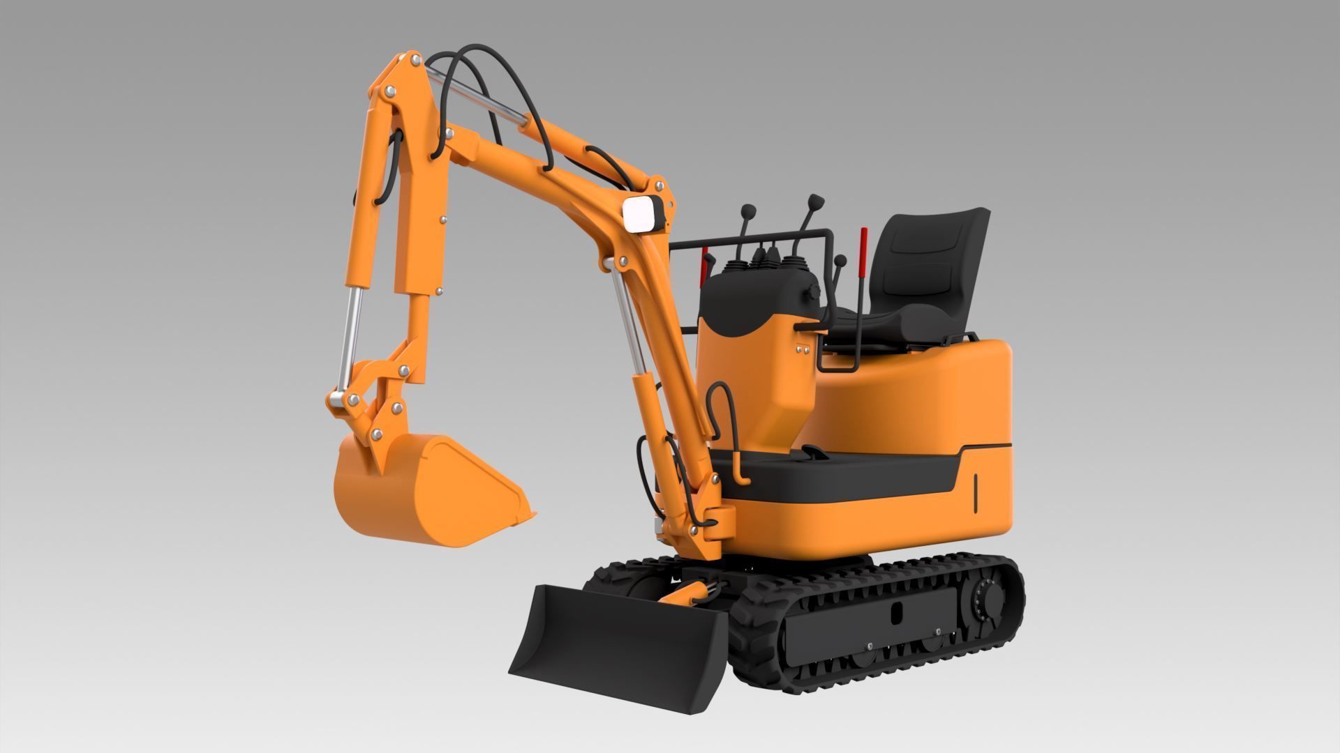 Mini excavator 3D model | CGTrader