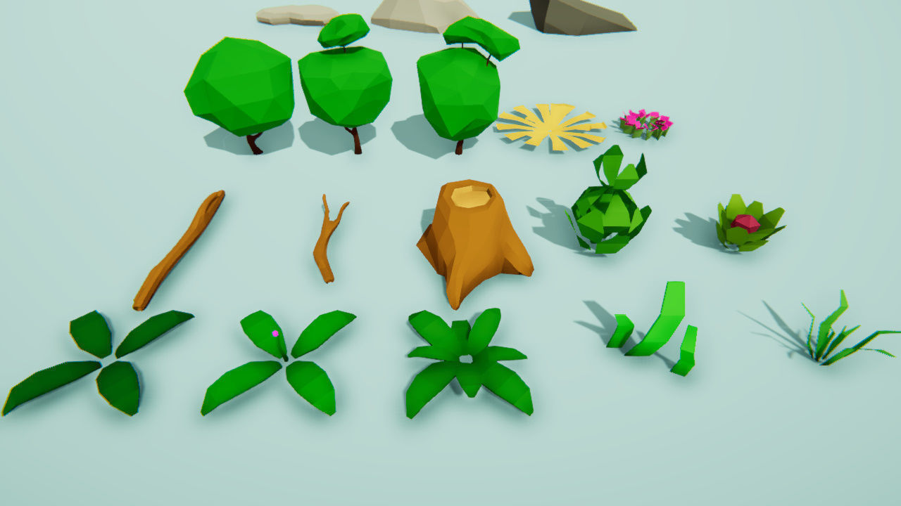 LowPoly Environment Pack free VR / AR / low-poly 3D model | CGTrader