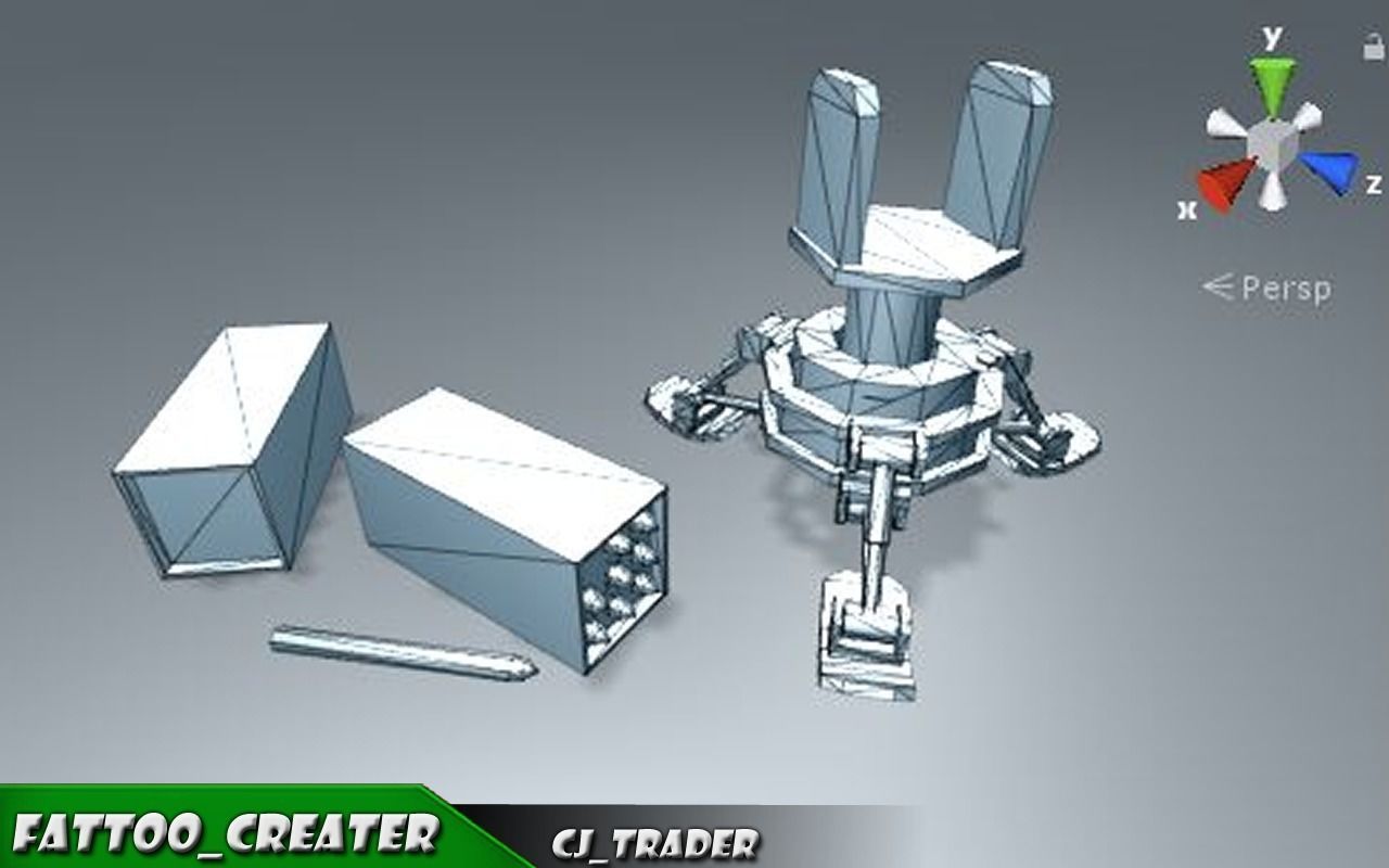 3D model Lowpoly Turret Rocket Launcher 3D Model VR / AR / low-poly ...