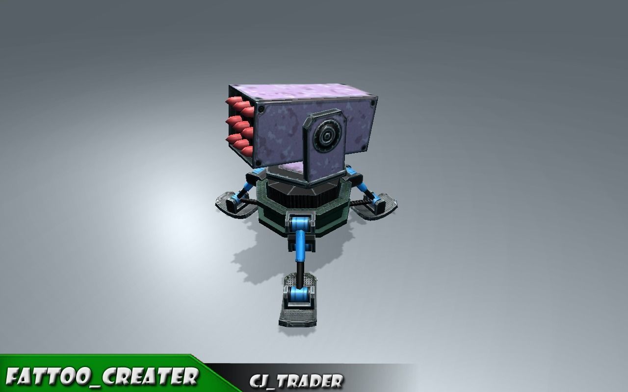 3D model Lowpoly Turret Rocket Launcher 3D Model VR / AR / low-poly ...