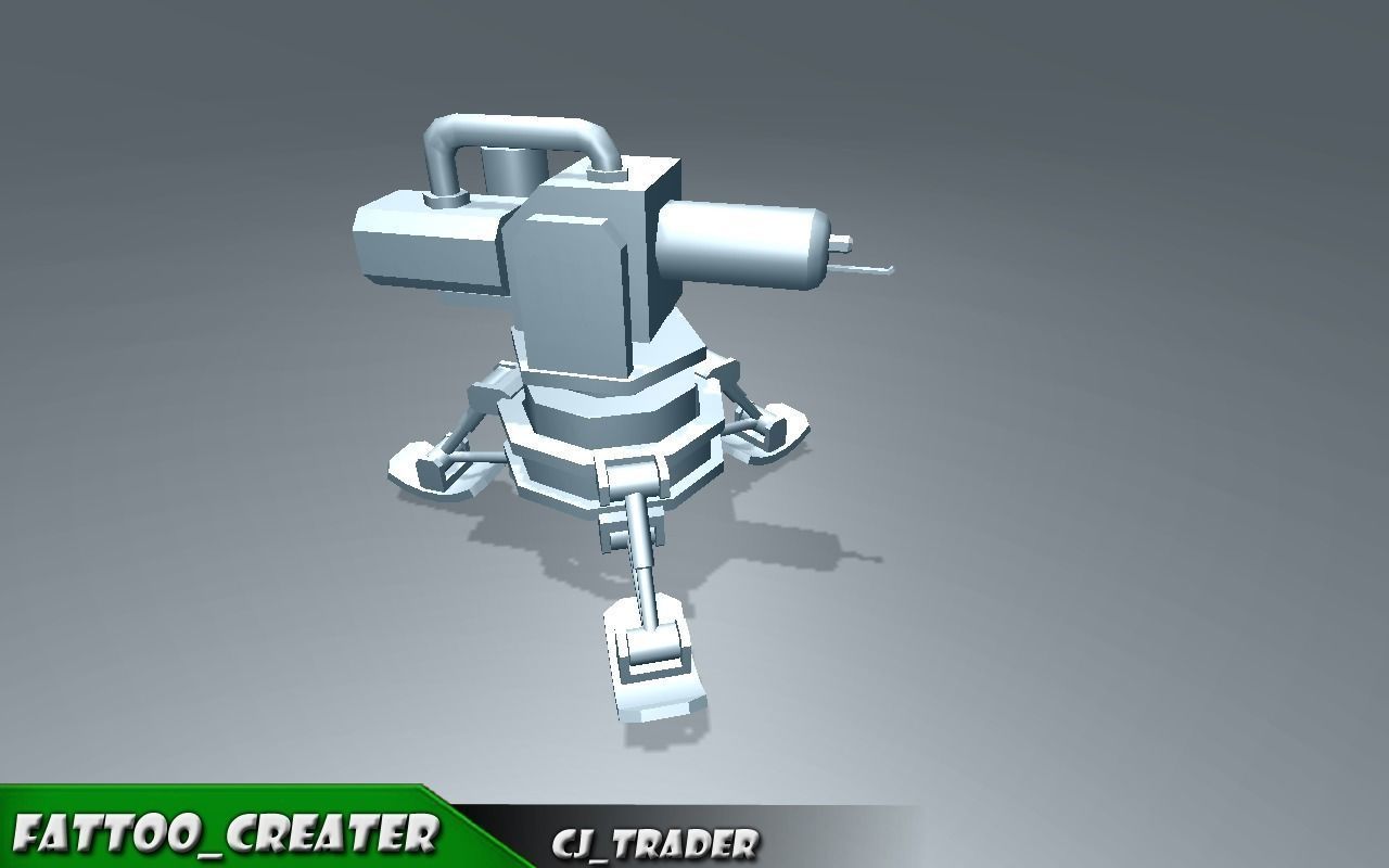3D model Flame Thrower Turret Lowpoly 3D Model VR / AR / low-poly ...