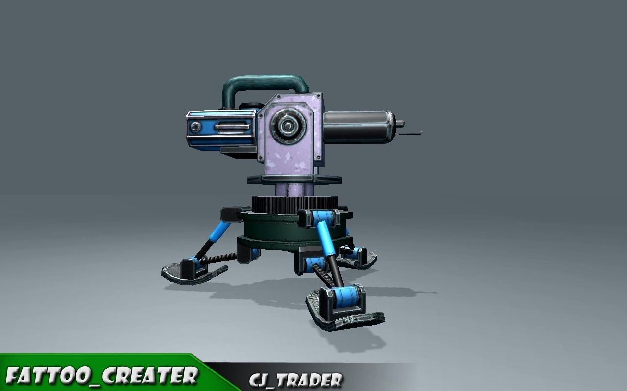 3D model Flame Thrower Turret Lowpoly 3D Model VR / AR / low-poly ...