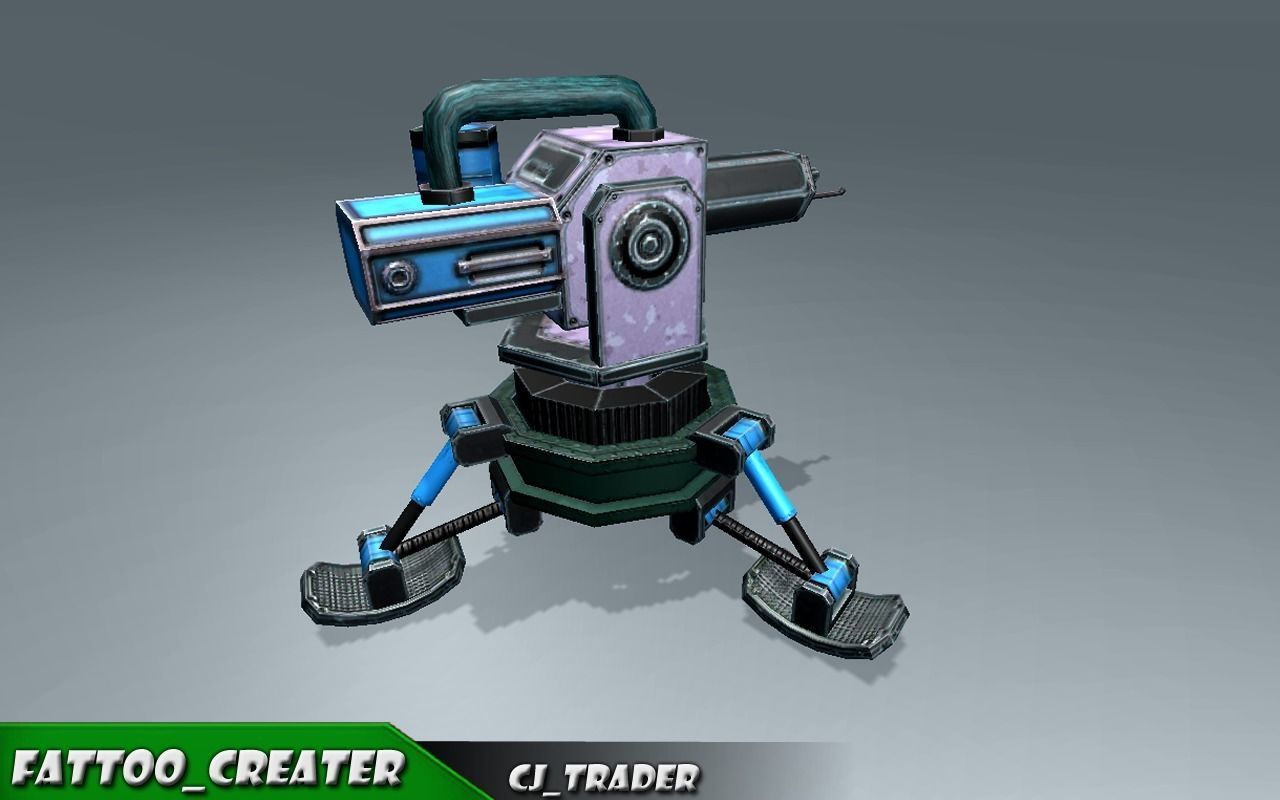 3D model Flame Thrower Turret Lowpoly 3D Model VR / AR / low-poly ...
