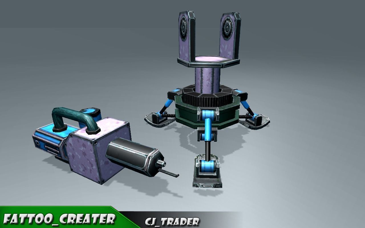 3D model Flame Thrower Turret Lowpoly 3D Model VR / AR / low-poly ...
