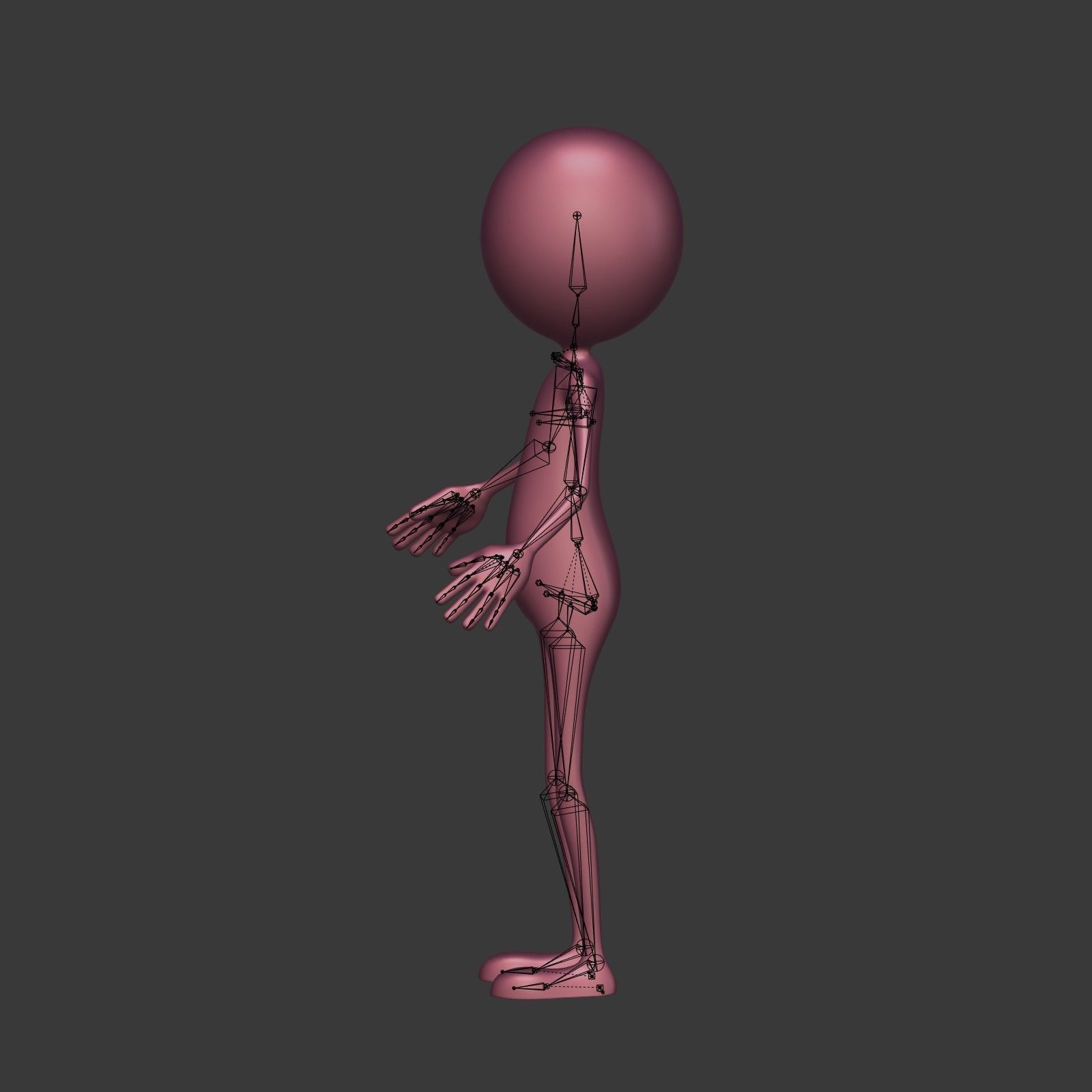 3D model Cartoon Man - Thin Stickman VR / AR / low-poly rigged | CGTrader