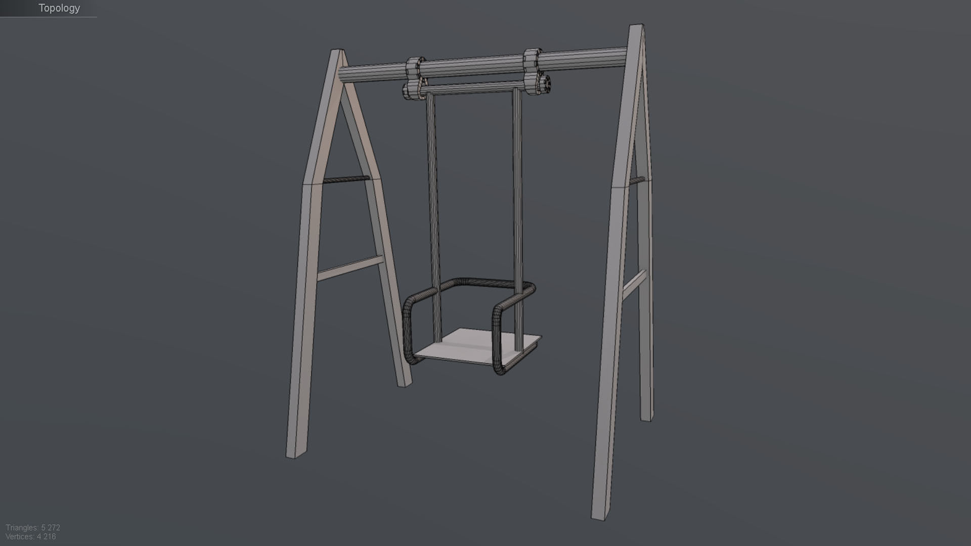 3D model swing or teeterboard PBR low-poly game-ready VR / AR / low ...