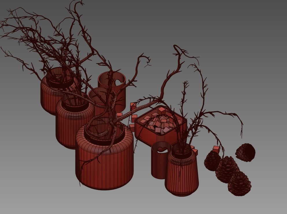 rustic vase set free 3D model | CGTrader
