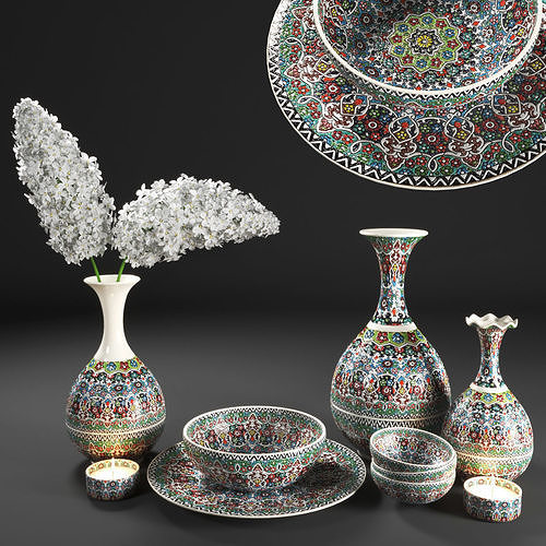 set1230 turkish ceramic tableware set - turkish ceramic table... 3D ...