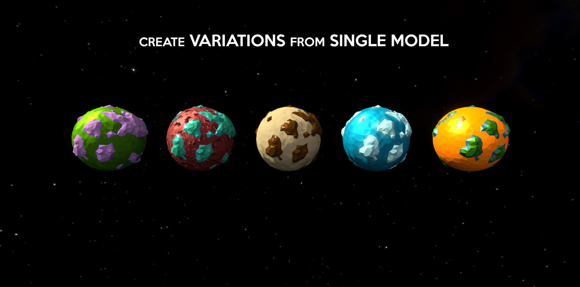 3D model Polygon Planets Pack VR / AR / low-poly animated | CGTrader