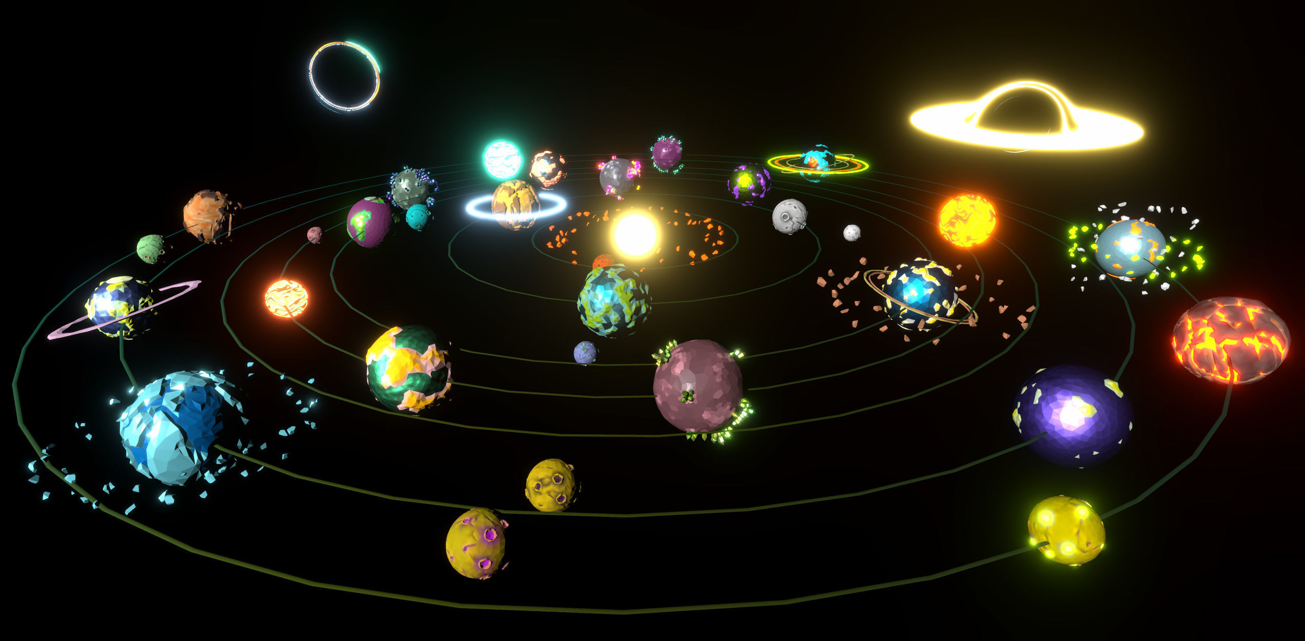 3D model Polygon Planets Pack VR / AR / low-poly animated | CGTrader