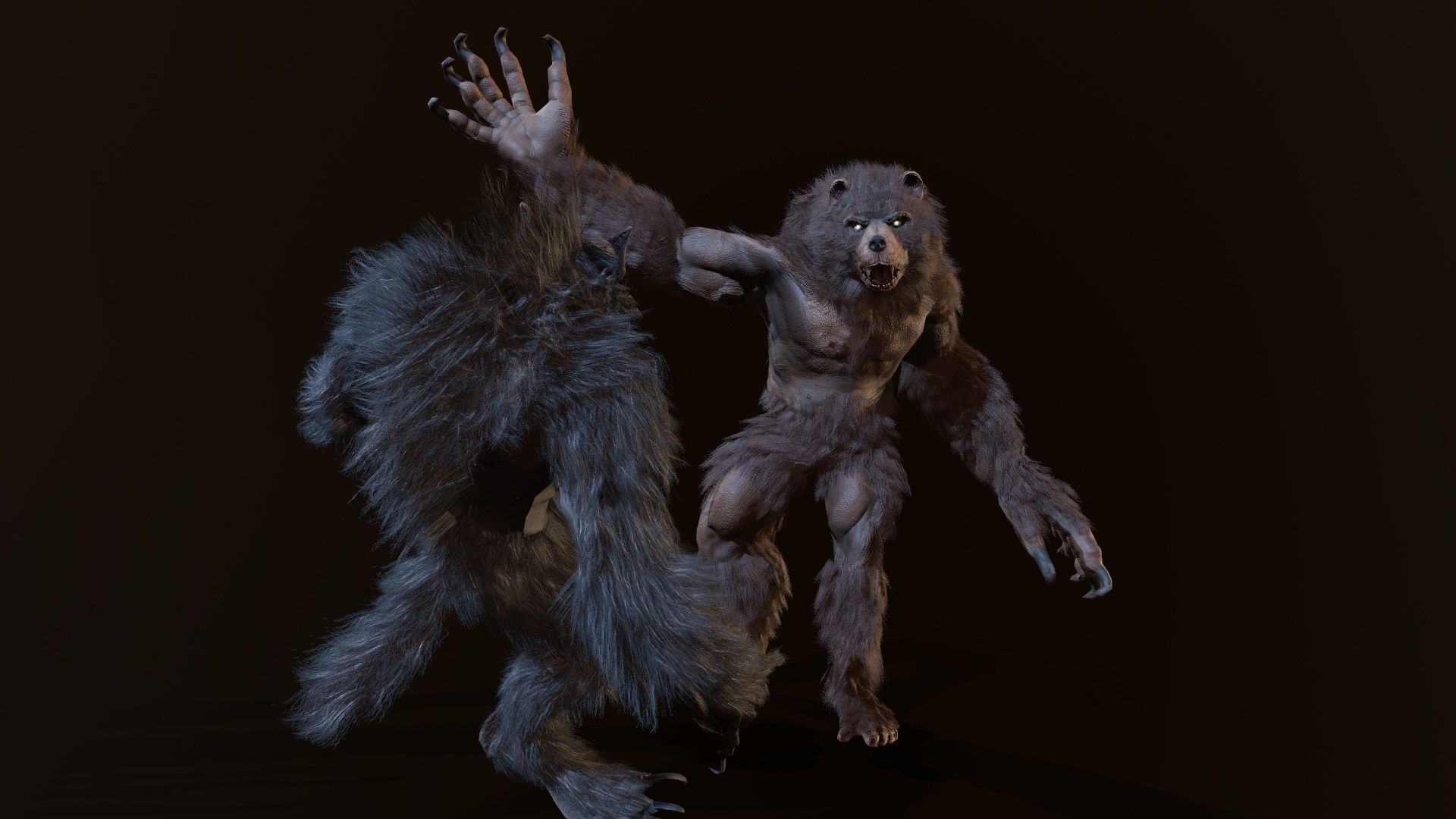 3D Model Collection WereBear vs Werewolf VR / AR / low-poly | CGTrader