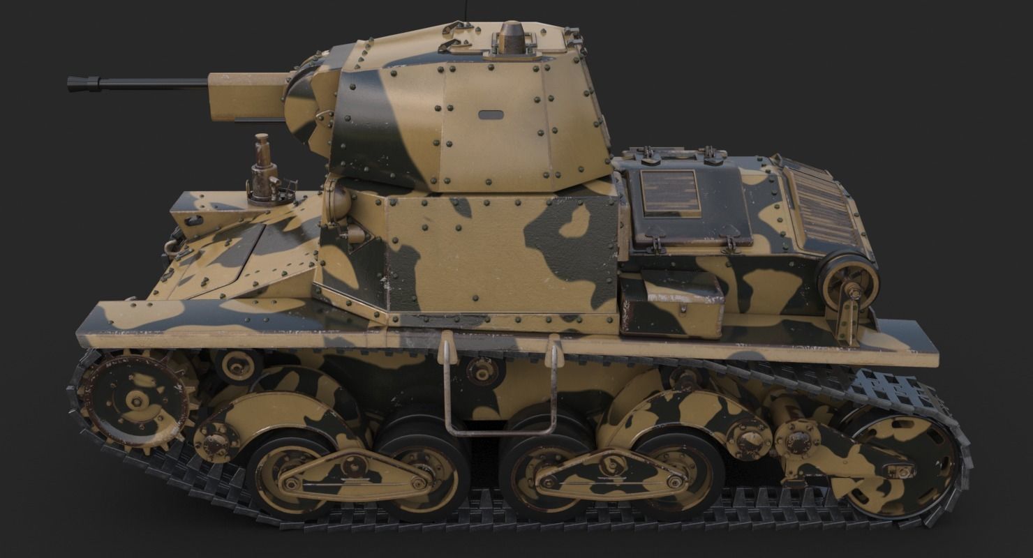 Tank L6 40 Camouflage Ansaldo Fiat Italian Mental Ray 3D model | CGTrader