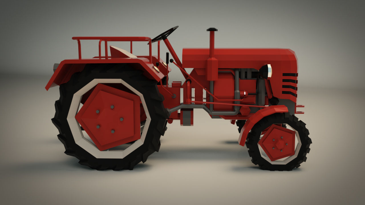 3D model Low Poly Tractor 01 VR / AR / low-poly | CGTrader