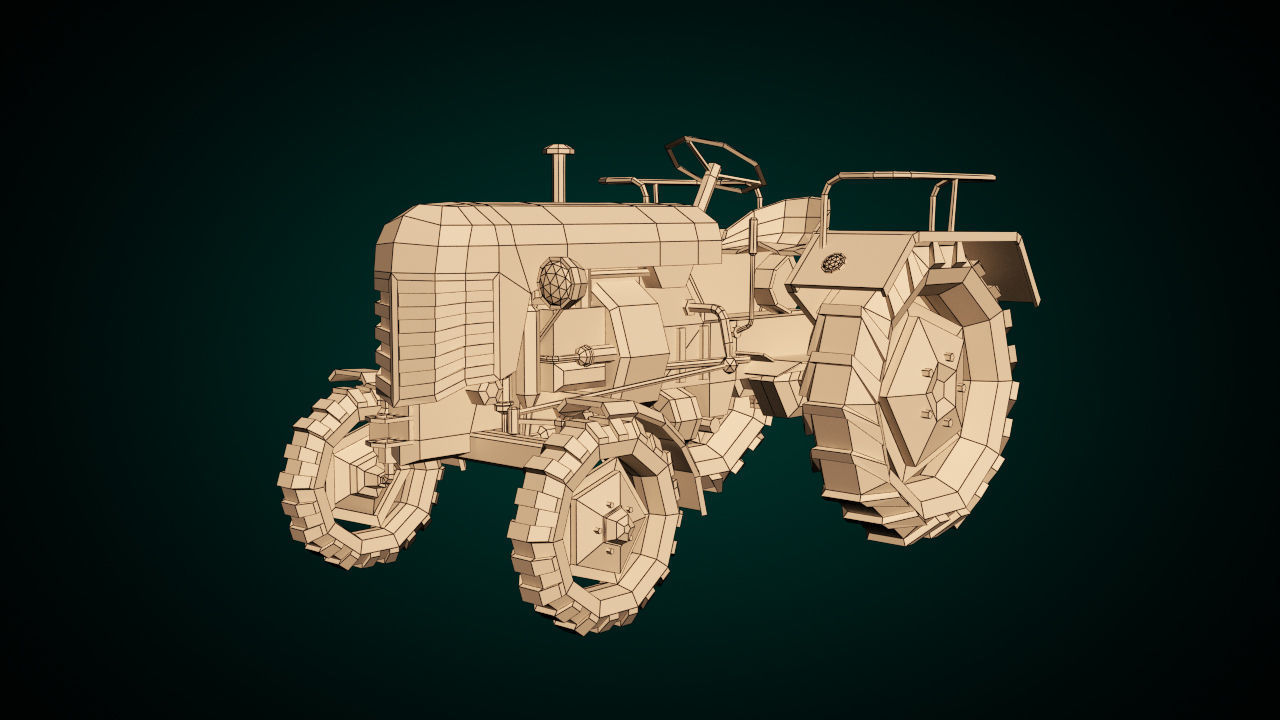 3D model Low Poly Tractor 01 VR / AR / low-poly | CGTrader