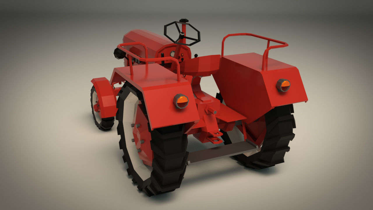 3D model Low Poly Tractor 01 VR / AR / low-poly | CGTrader