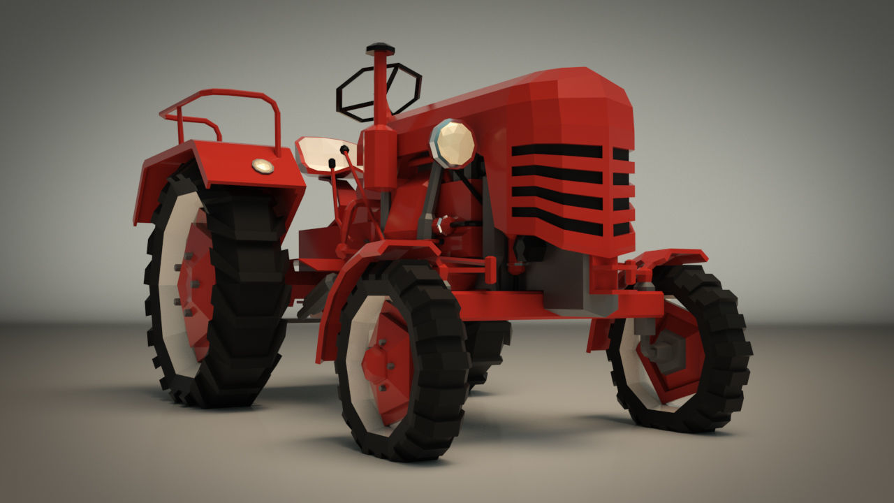 3D model Low Poly Tractor 01 VR / AR / low-poly | CGTrader