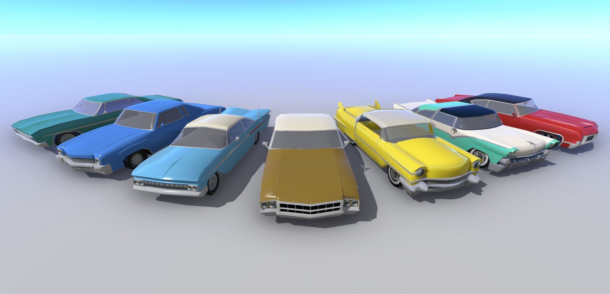 3D model Classic Cars 7-Pack VR / AR / low-poly | CGTrader