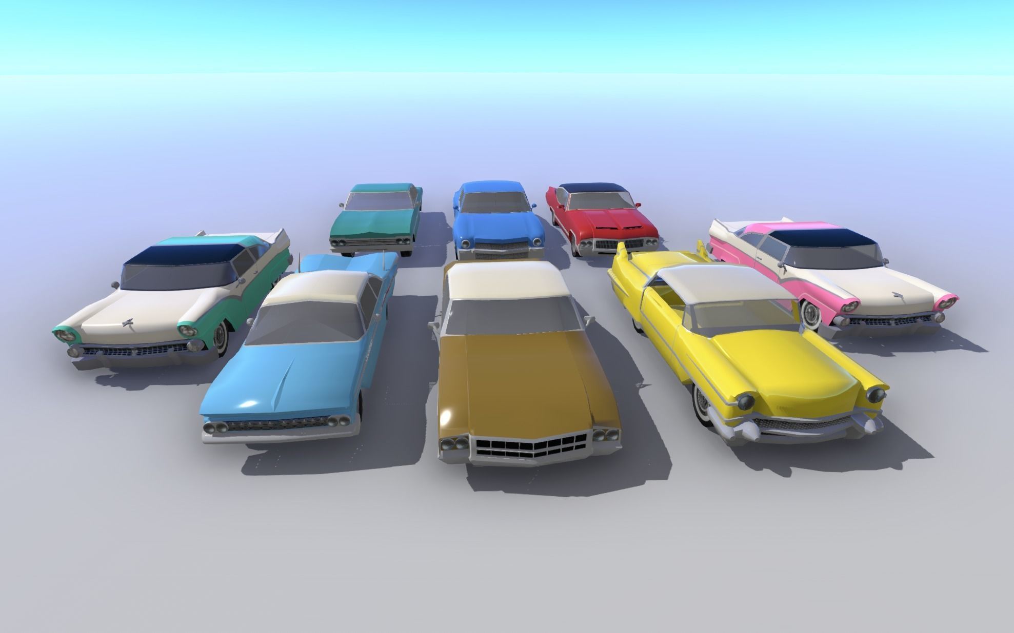 3D model Classic Cars 7-Pack VR / AR / low-poly | CGTrader