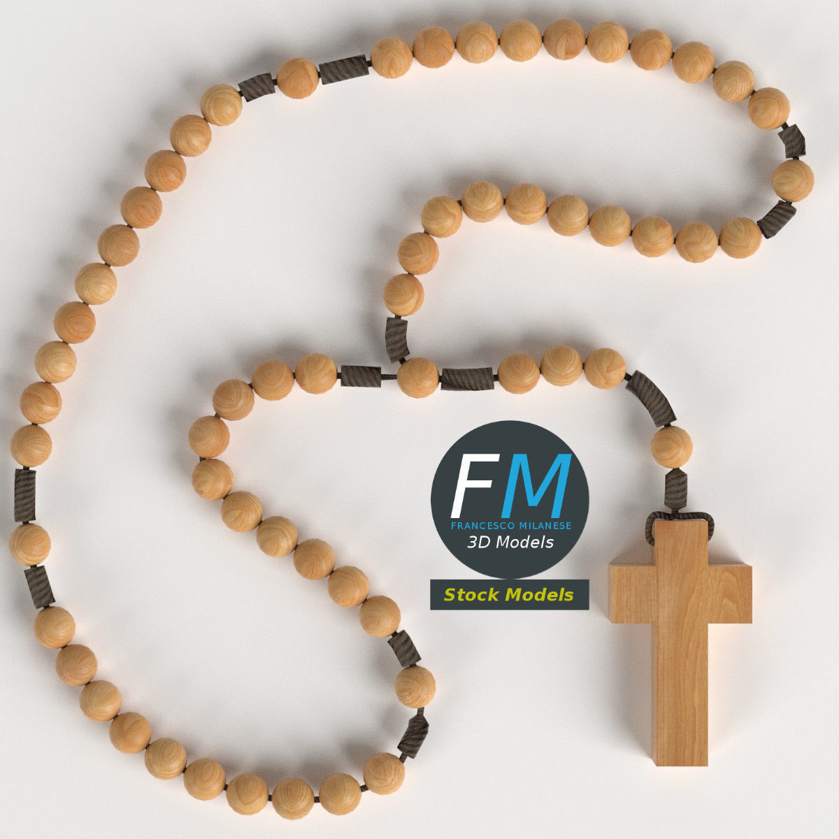 Rosary wooden 3D model | CGTrader