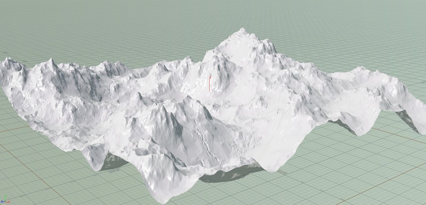 Snowy Hilly Terrain 3D model | CGTrader