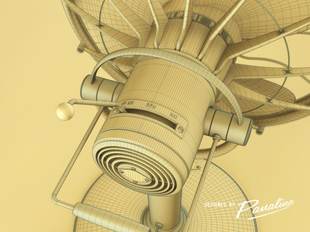 Panalina Vintage Fan Ventilator 3D model rigged | CGTrader