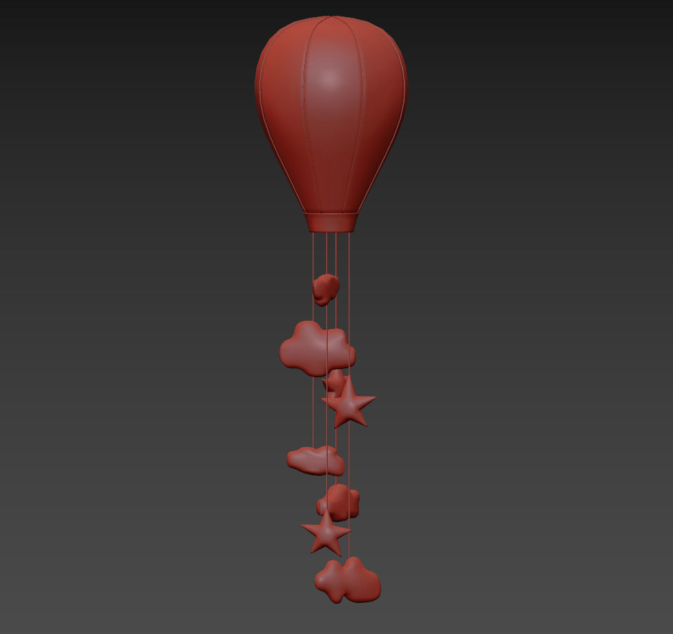 3D model hot air balloon baby mobile VR / AR / low-poly | CGTrader