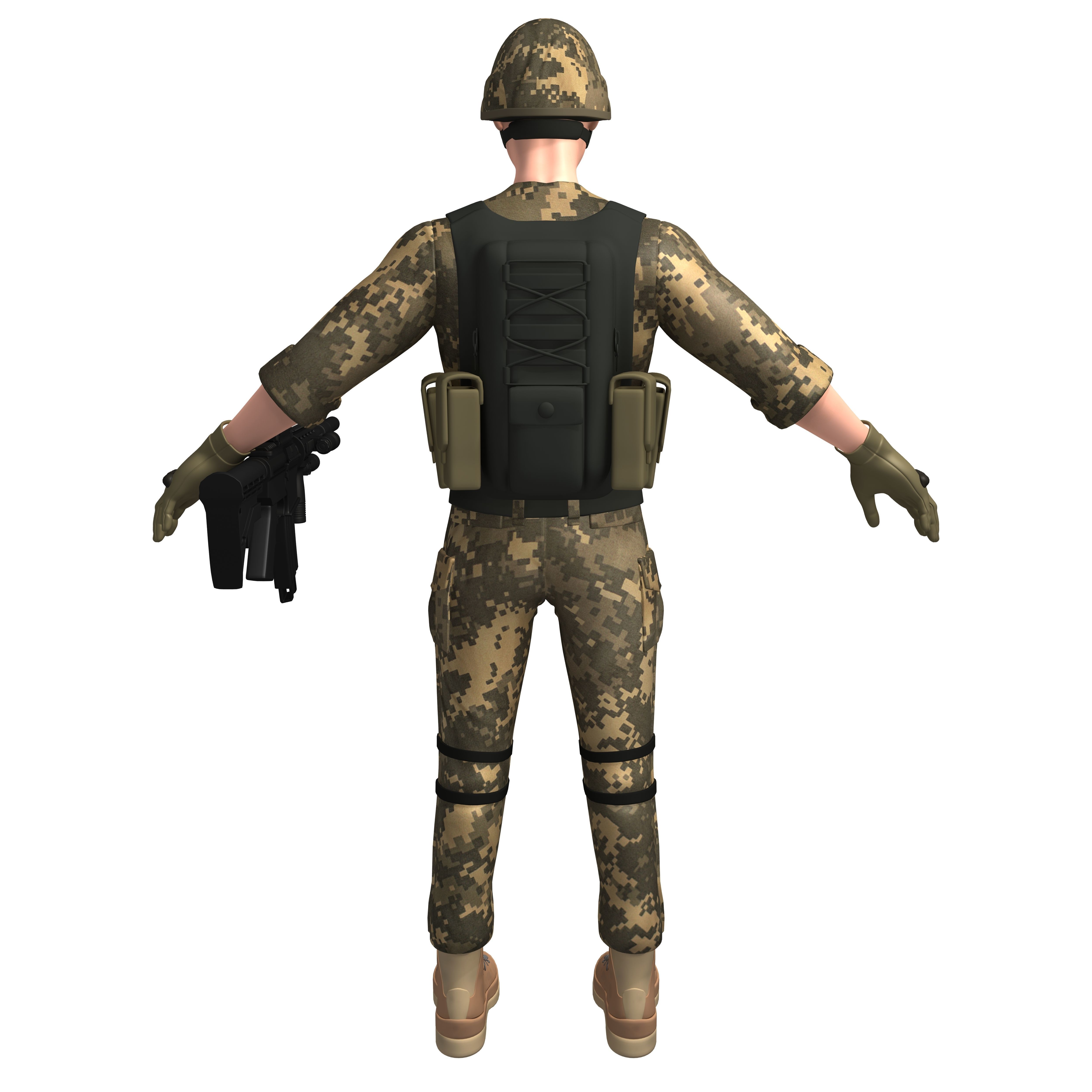 3D Soldier with rifle 3D model | CGTrader