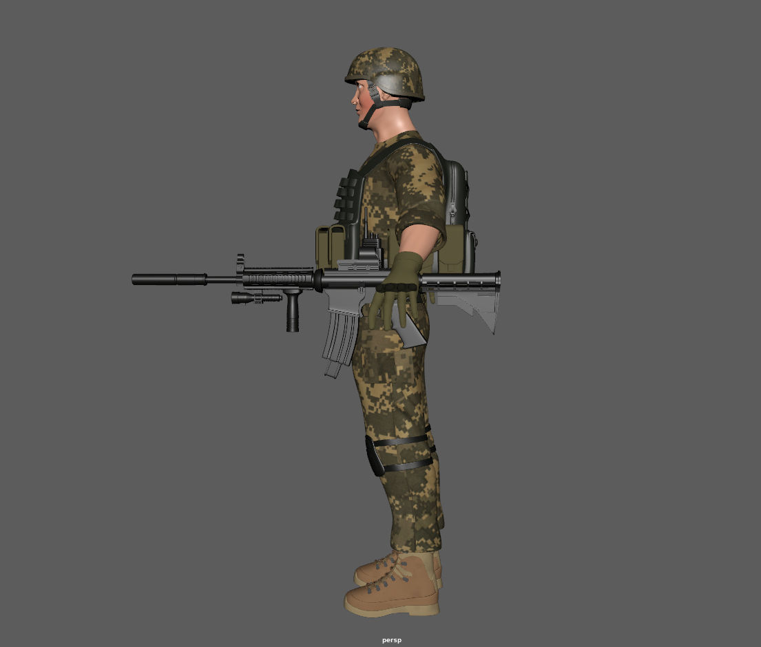 3D Soldier with rifle 3D model | CGTrader