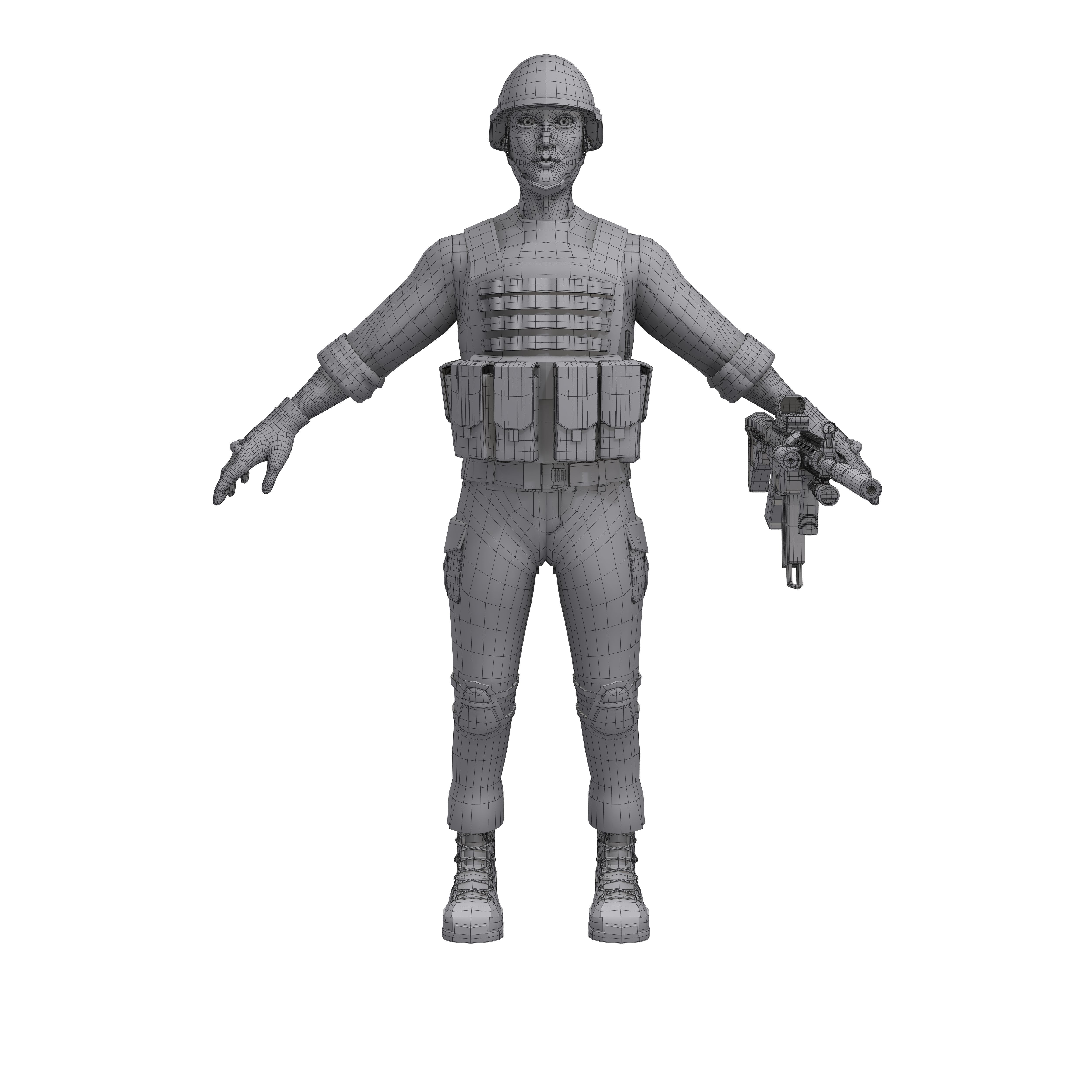3D Soldier with rifle 3D model | CGTrader