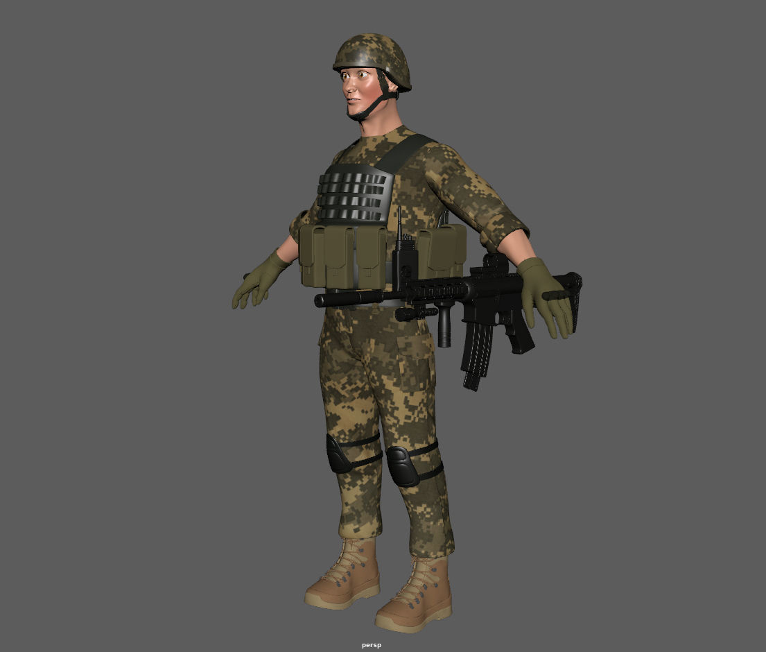 3D Soldier with rifle 3D model | CGTrader