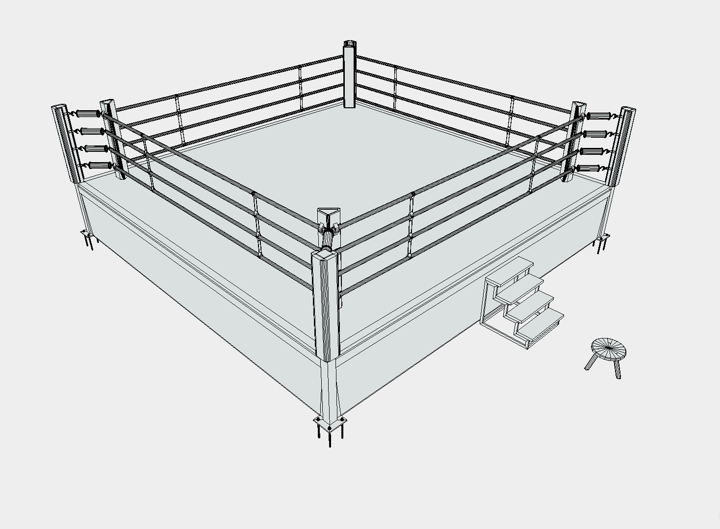 3D model Boxing Ring VR / AR / low-poly | CGTrader