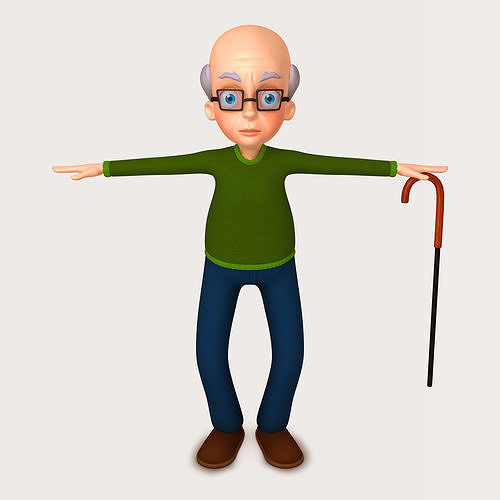 Cartoon Old Man 3D model | CGTrader