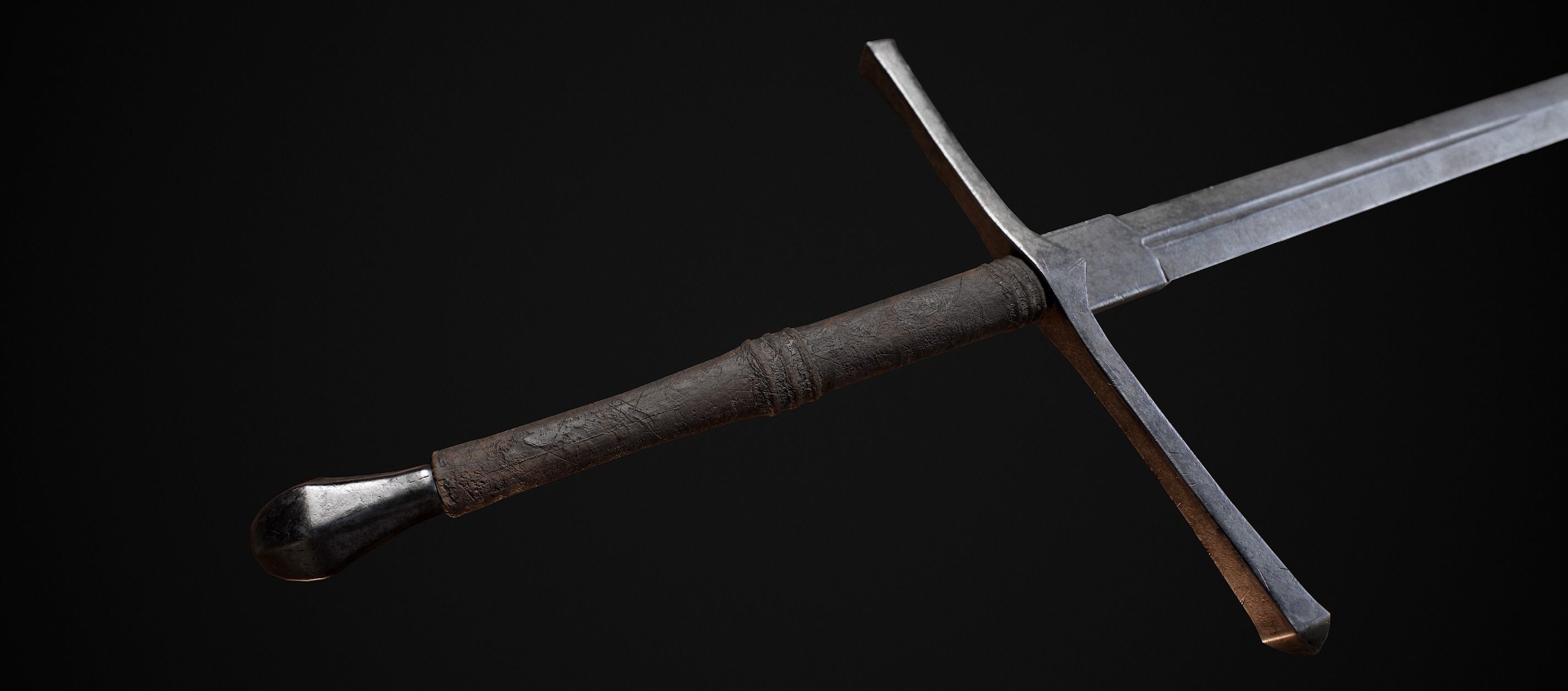 3D model PBR Realistic Medieval Greatsword -A VR / AR / low-poly | CGTrader