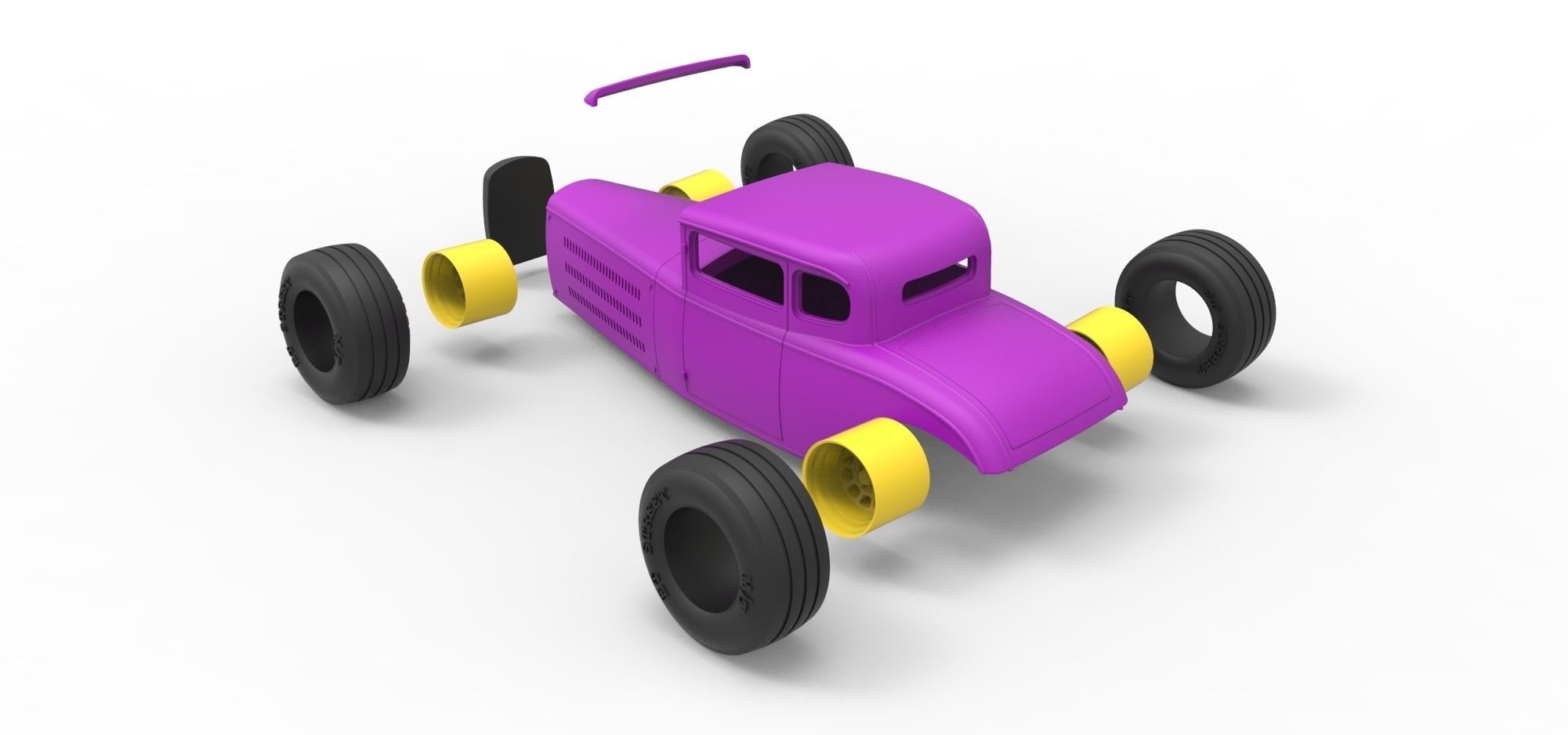 Shell and wheels for Hot rod Scale 1 to 24 3D model 3D printable | CGTrader