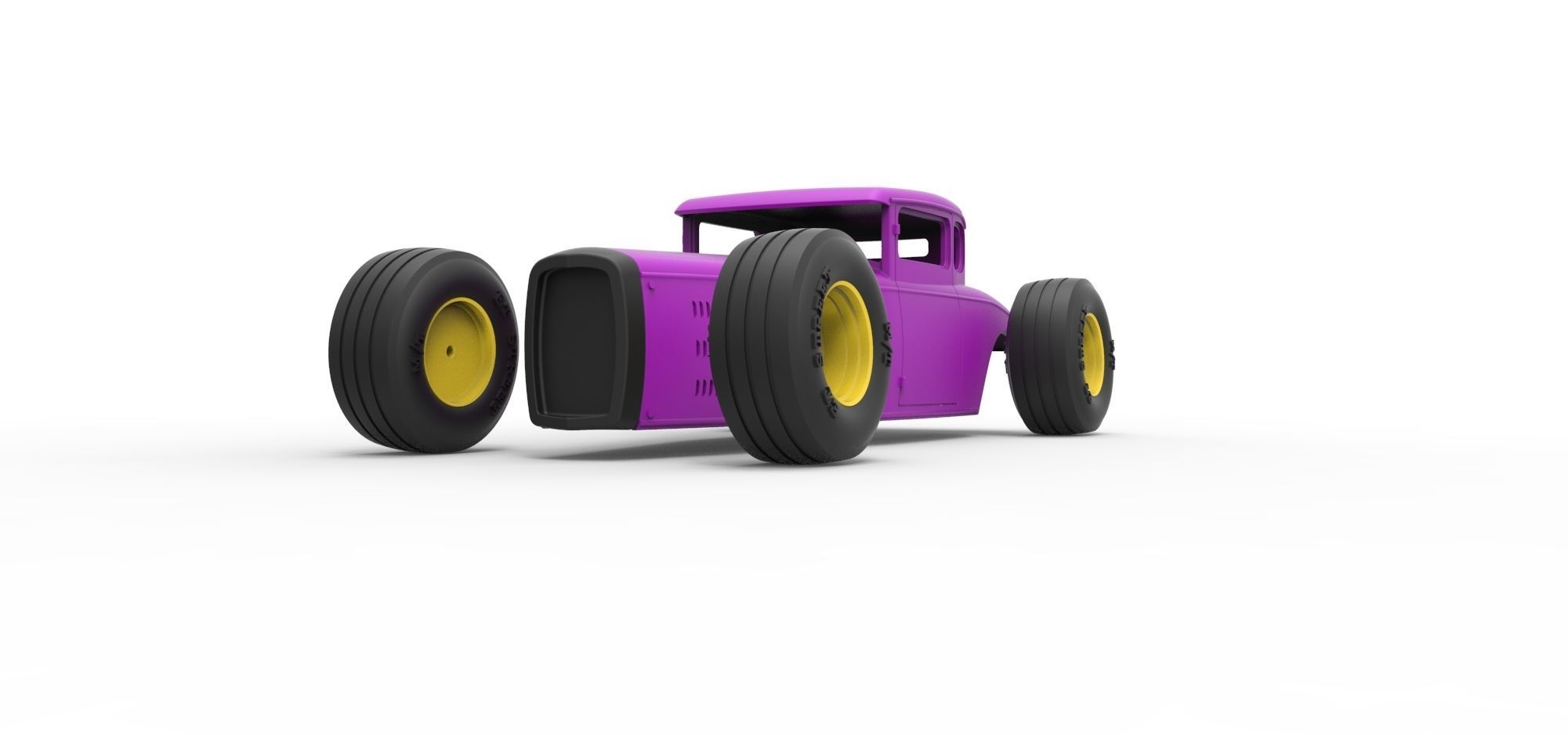 Shell and wheels for Hot rod Scale 1 to 24 3D model 3D printable | CGTrader