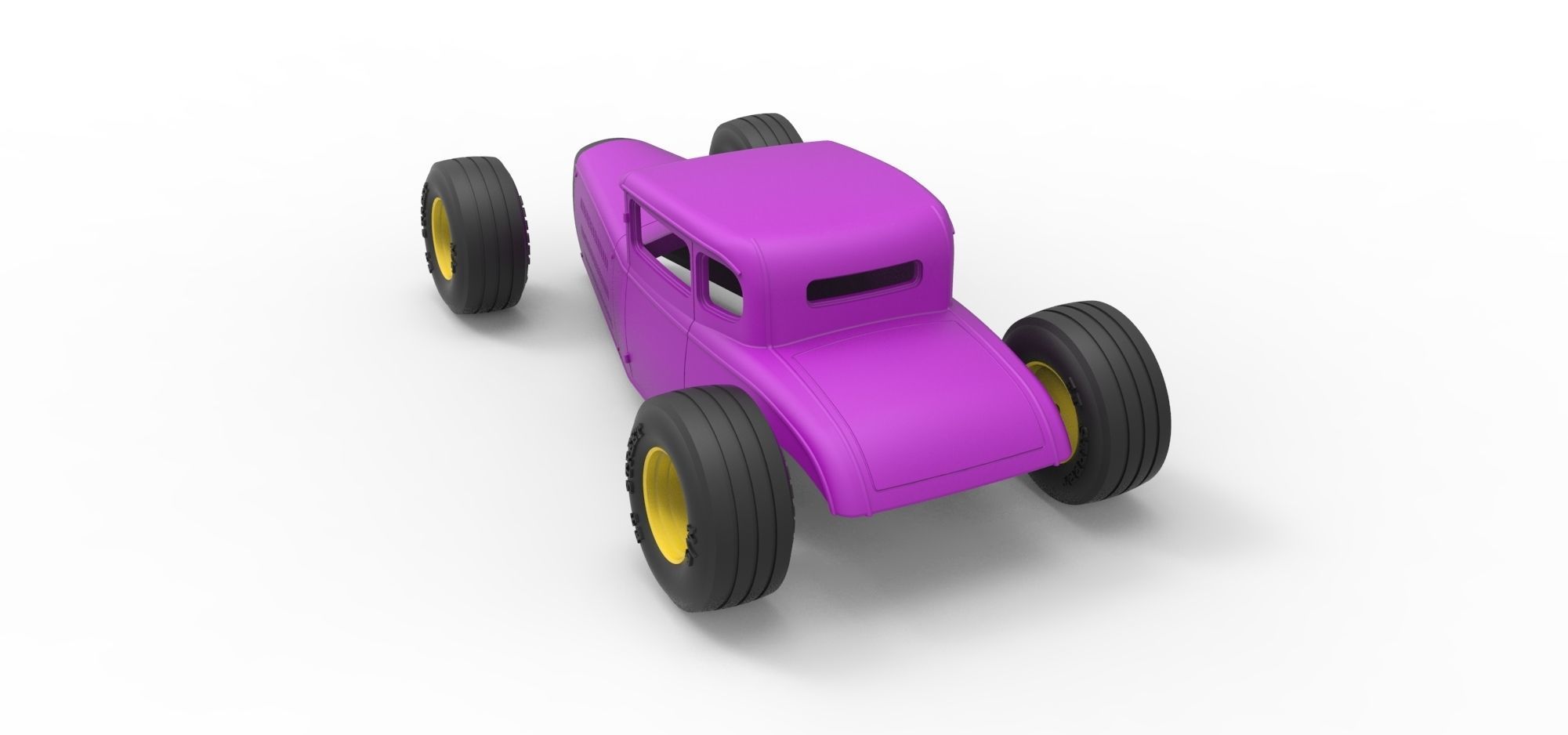 Shell and wheels for Hot rod Scale 1 to 24 3D model 3D printable | CGTrader