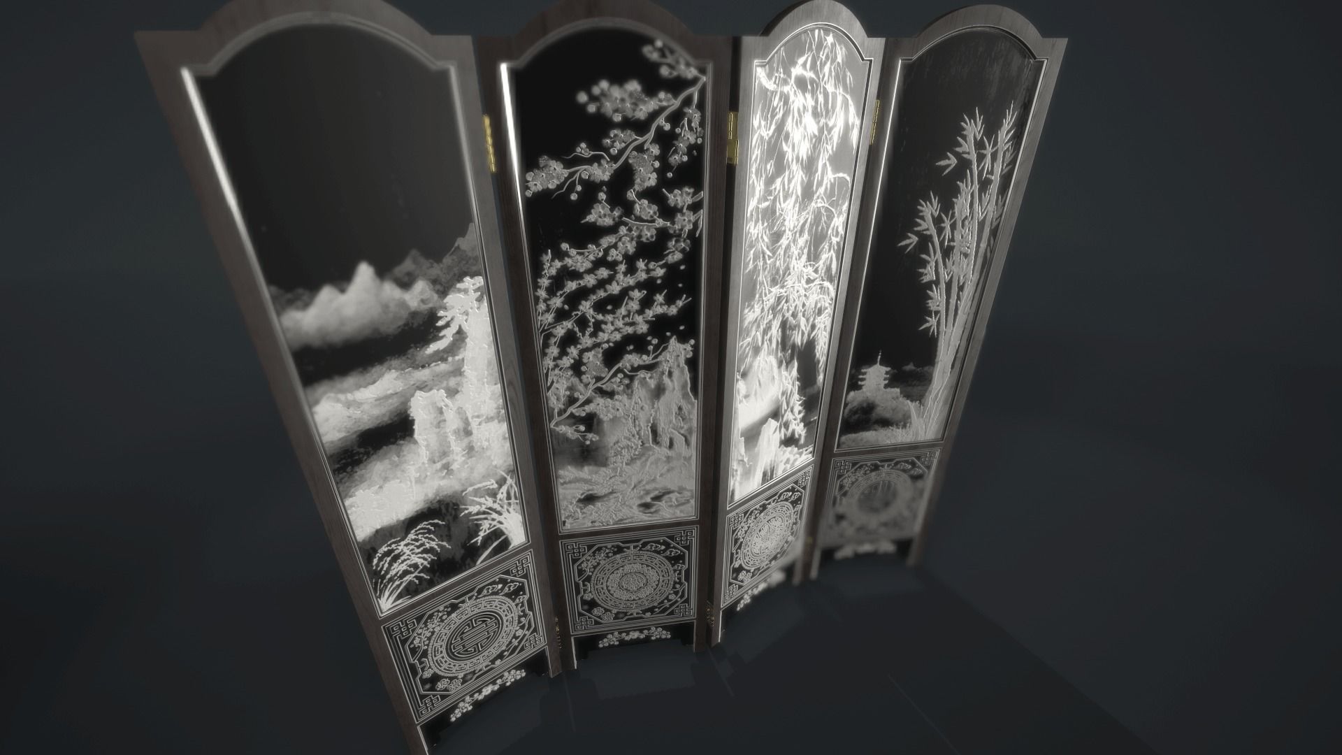 3D model Room Divider Screens Set VR / AR / low-poly | CGTrader