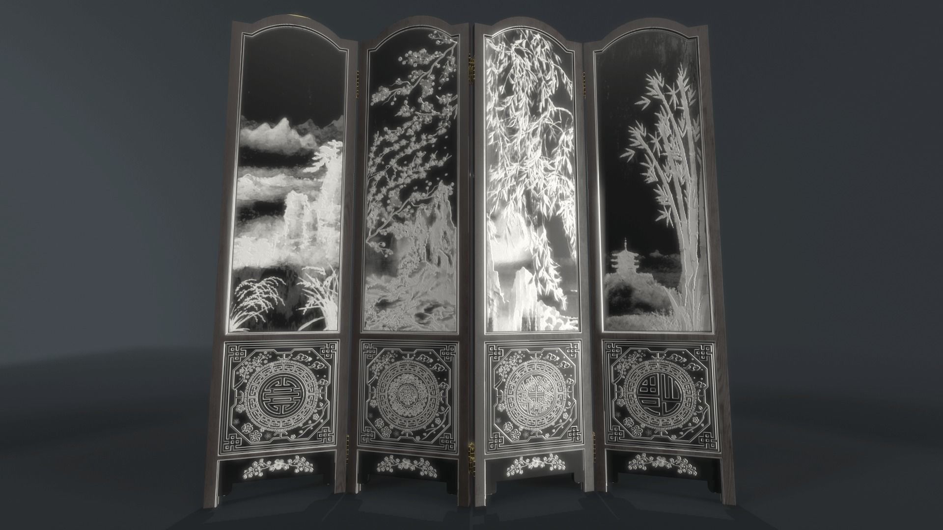 3D model Room Divider Screens Set VR / AR / low-poly | CGTrader