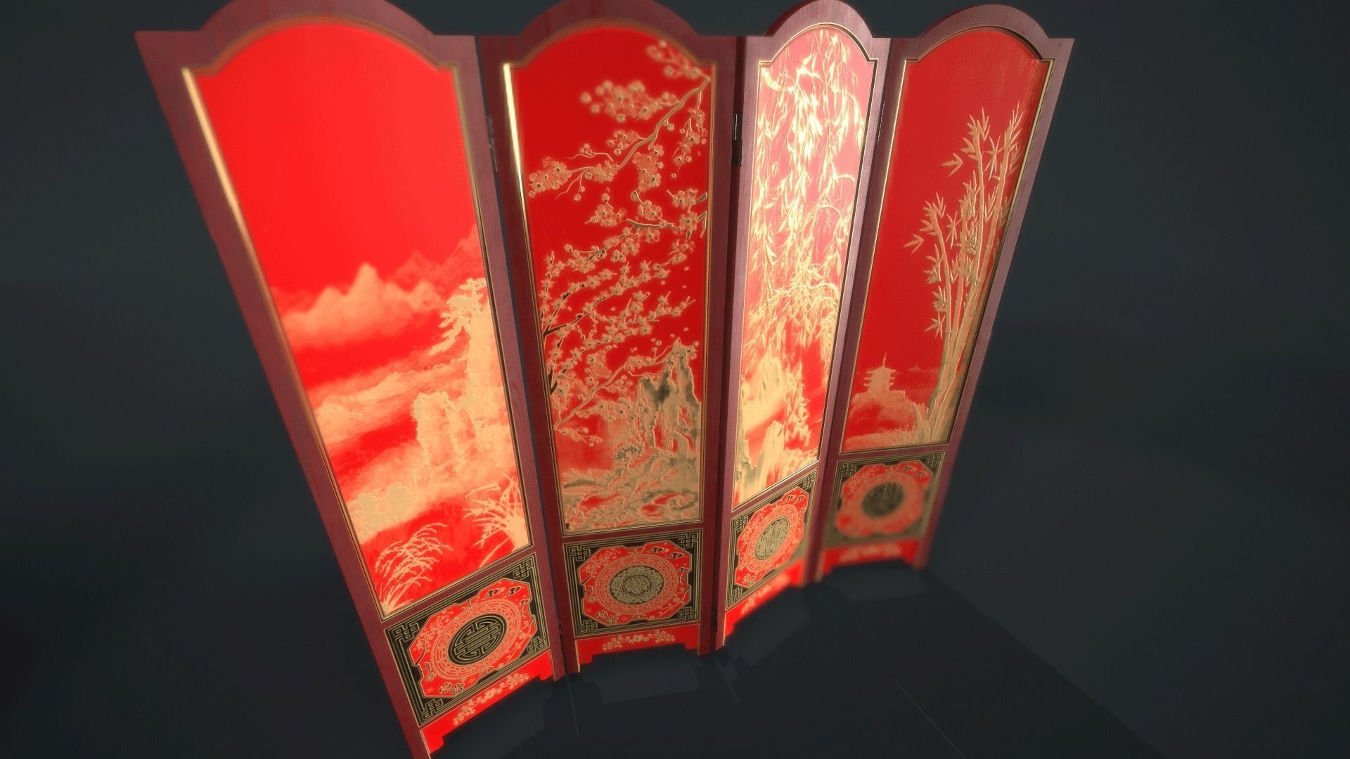 3D model Room Divider Screens Set VR / AR / low-poly | CGTrader