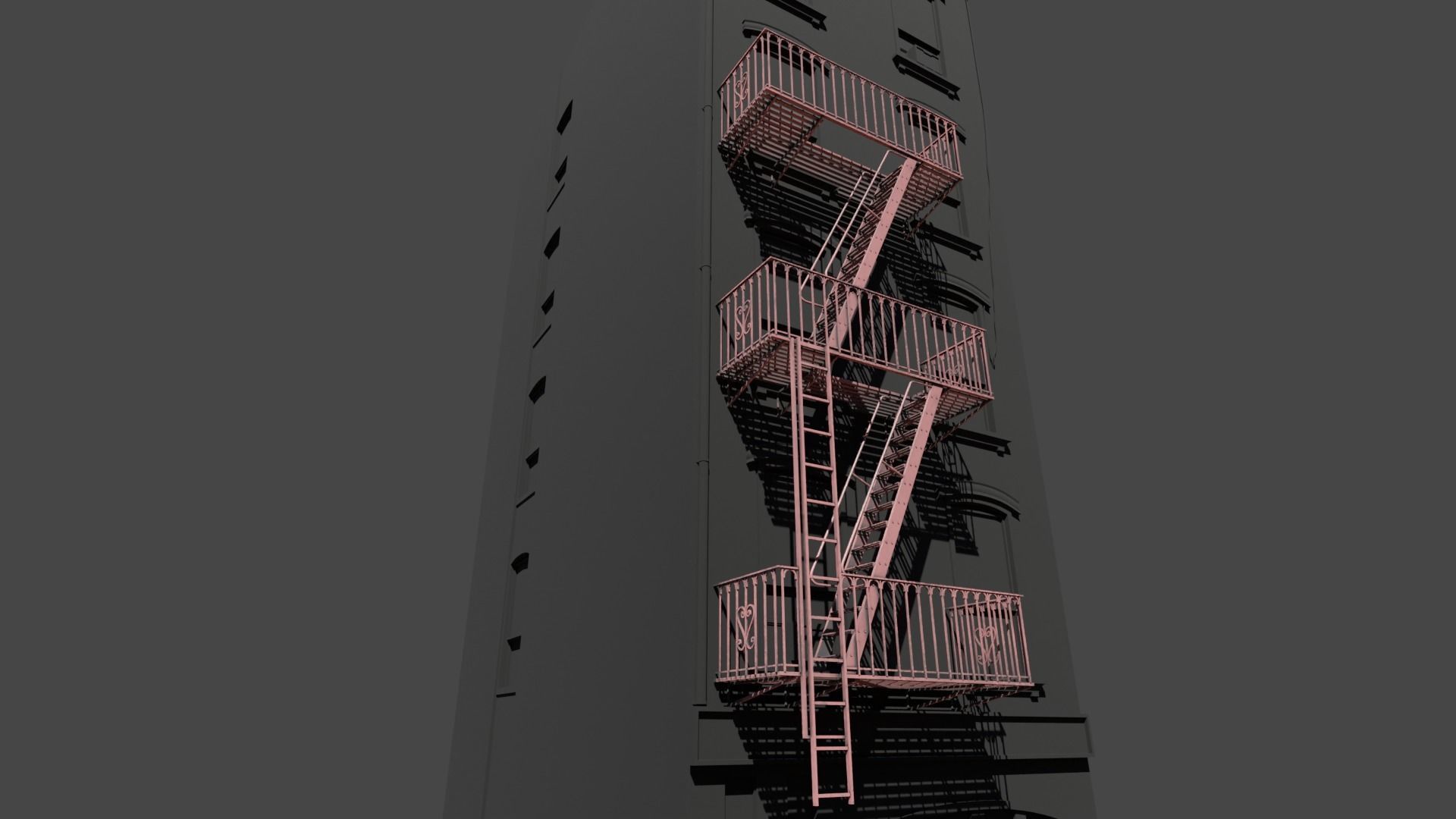 Fire Escape Staircase 3D model | CGTrader