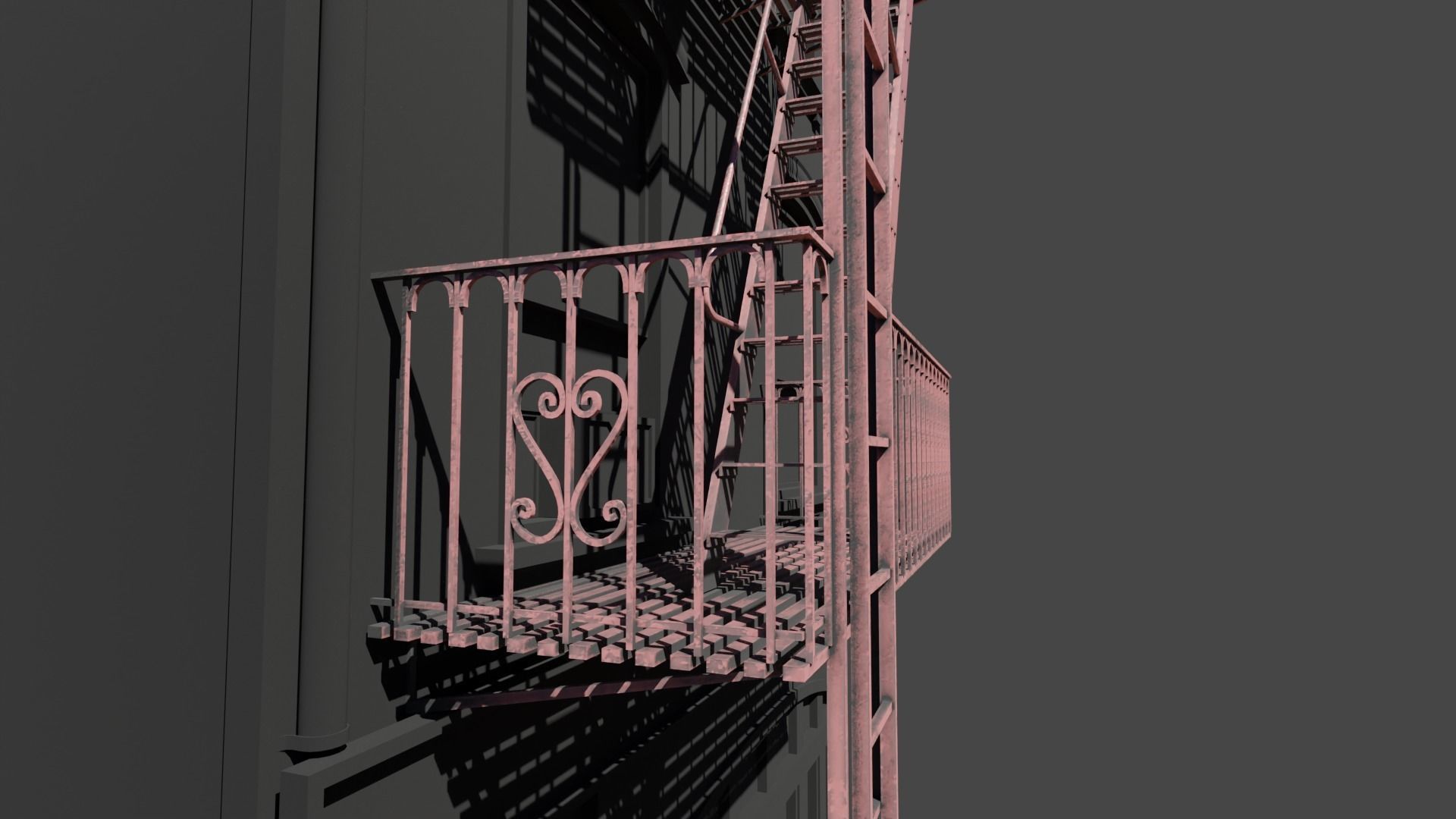 Fire Escape Staircase 3D model | CGTrader