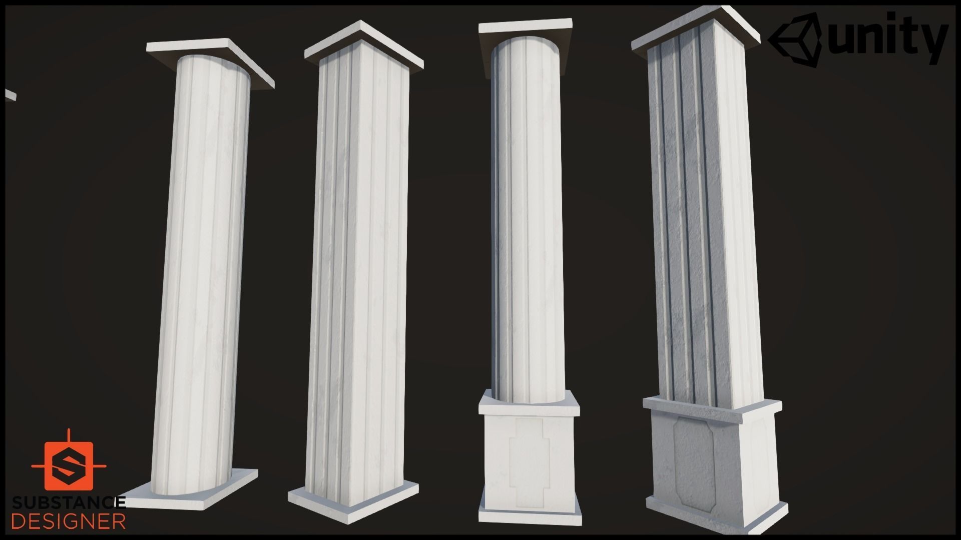 PBR Columns set of metal 3D model | CGTrader