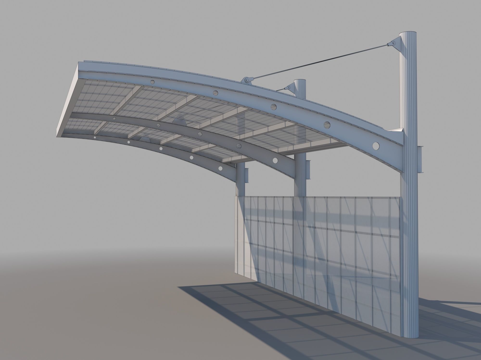 Carport Design With Steel Construction 3D model | CGTrader
