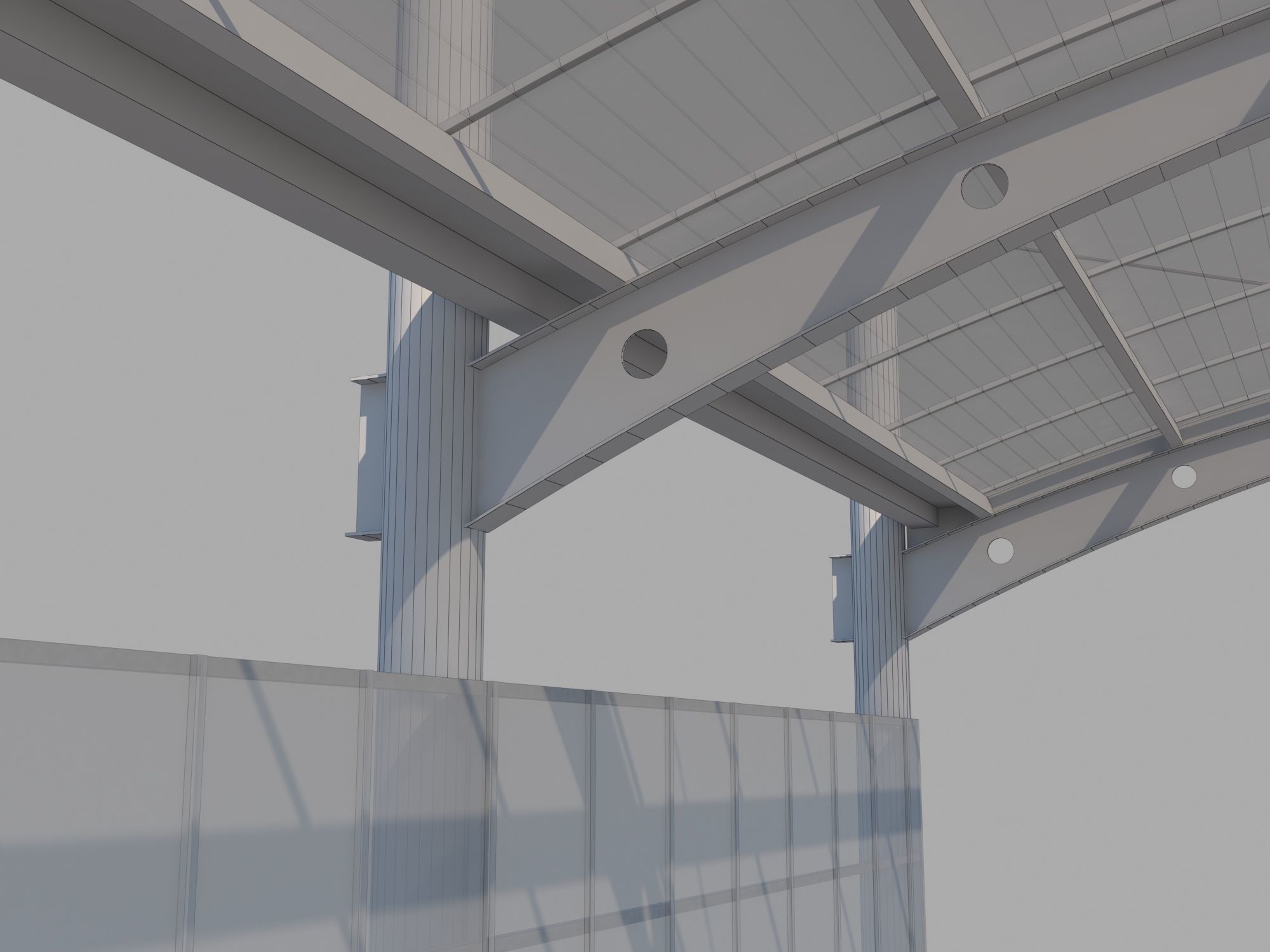 Carport Design With Steel Construction 3D model | CGTrader