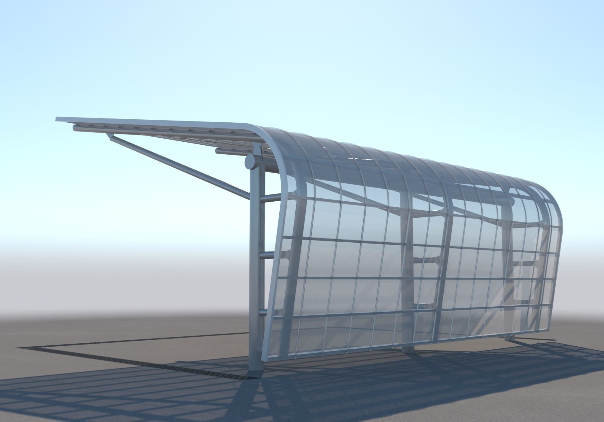 Carport Design With Steel Construction 2 3D model | CGTrader