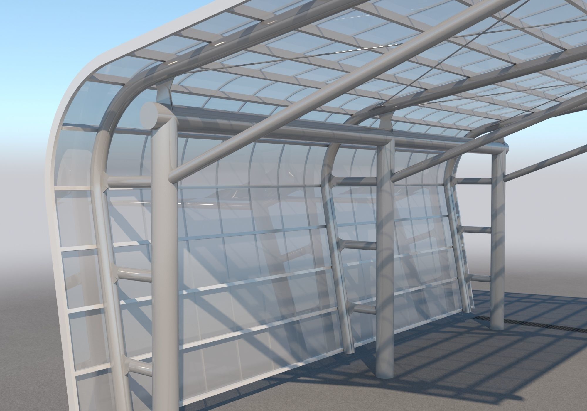 Carport Design With Steel Construction 2 3D model | CGTrader