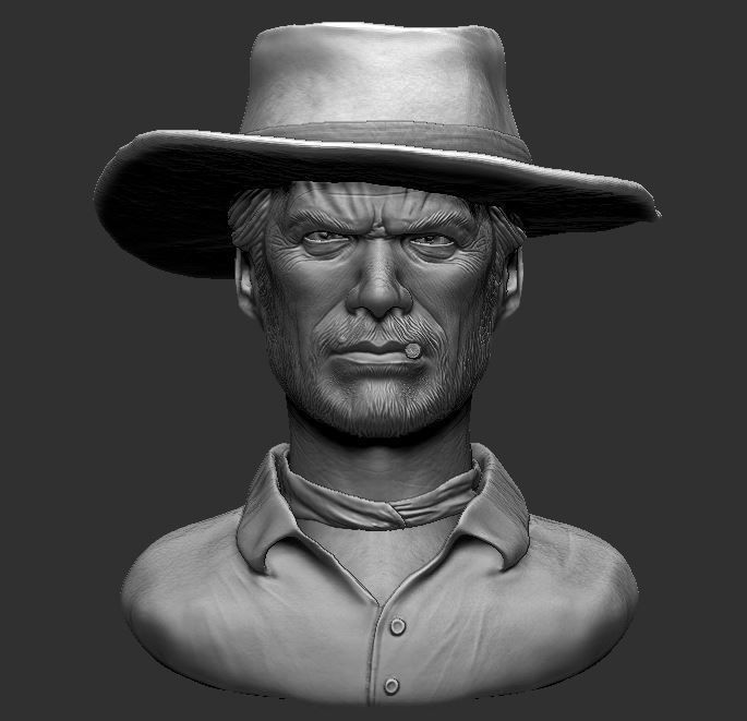 Clint Eastwood 3D Print Model 3D model 3D printable | CGTrader