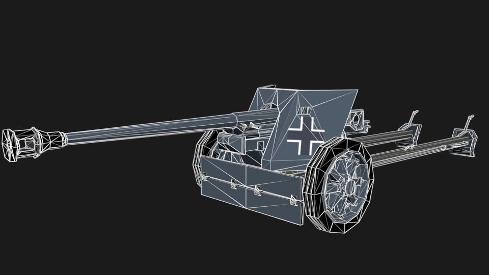 3D model Anti-tank pack 40 LowPoly isometric VR / AR / low-poly | CGTrader